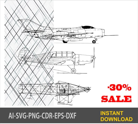 Airplane Black and White Svg Cricut Svg Old Plane Wallart - Etsy