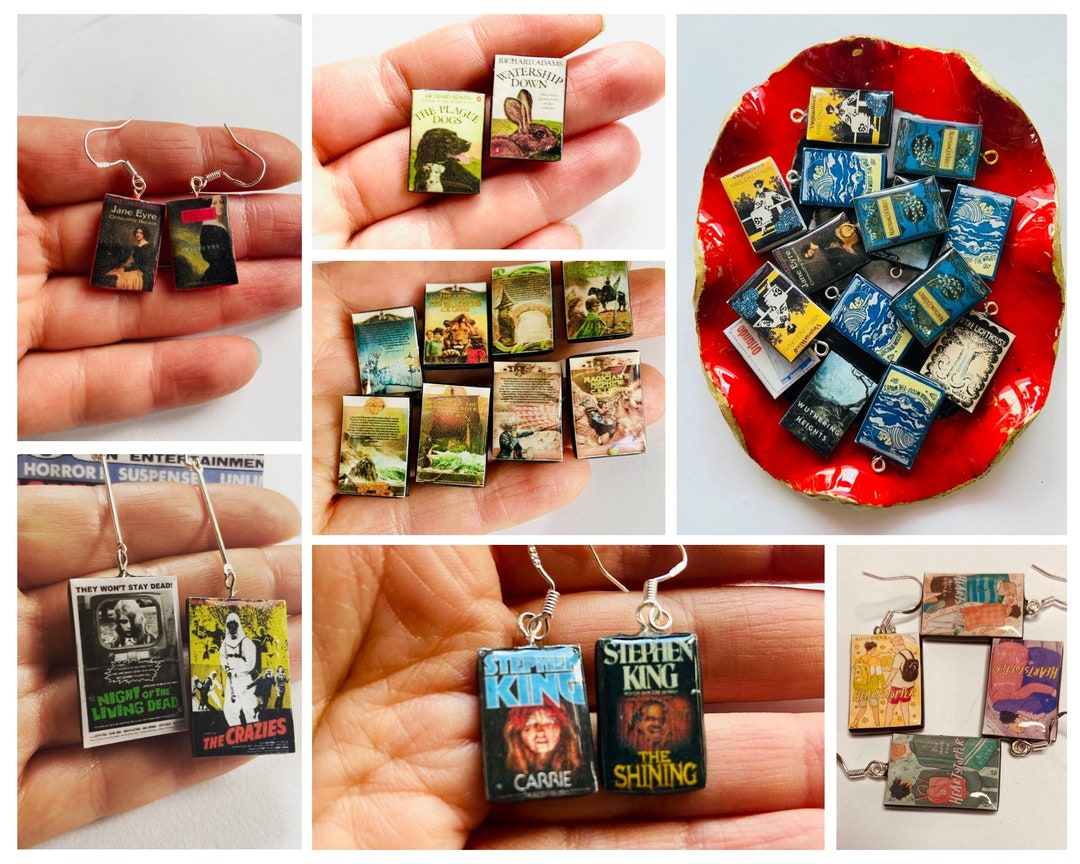 Custom Mini Book Earrings Custom Mini Movie/tv Show Earrings Sterling ...