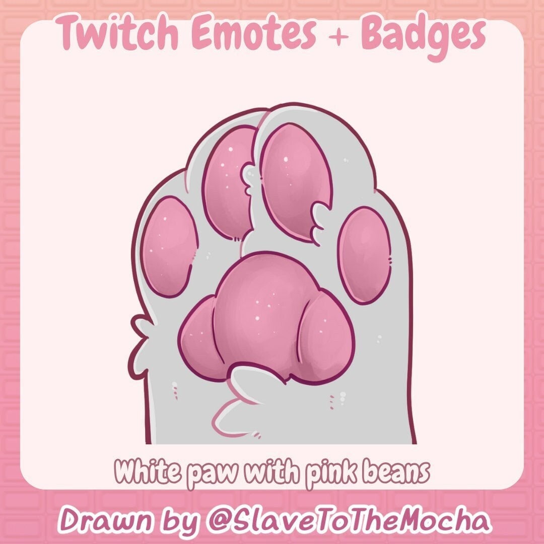 Cute Cat Paw Emotes: White Pink Toe Beans - Etsy