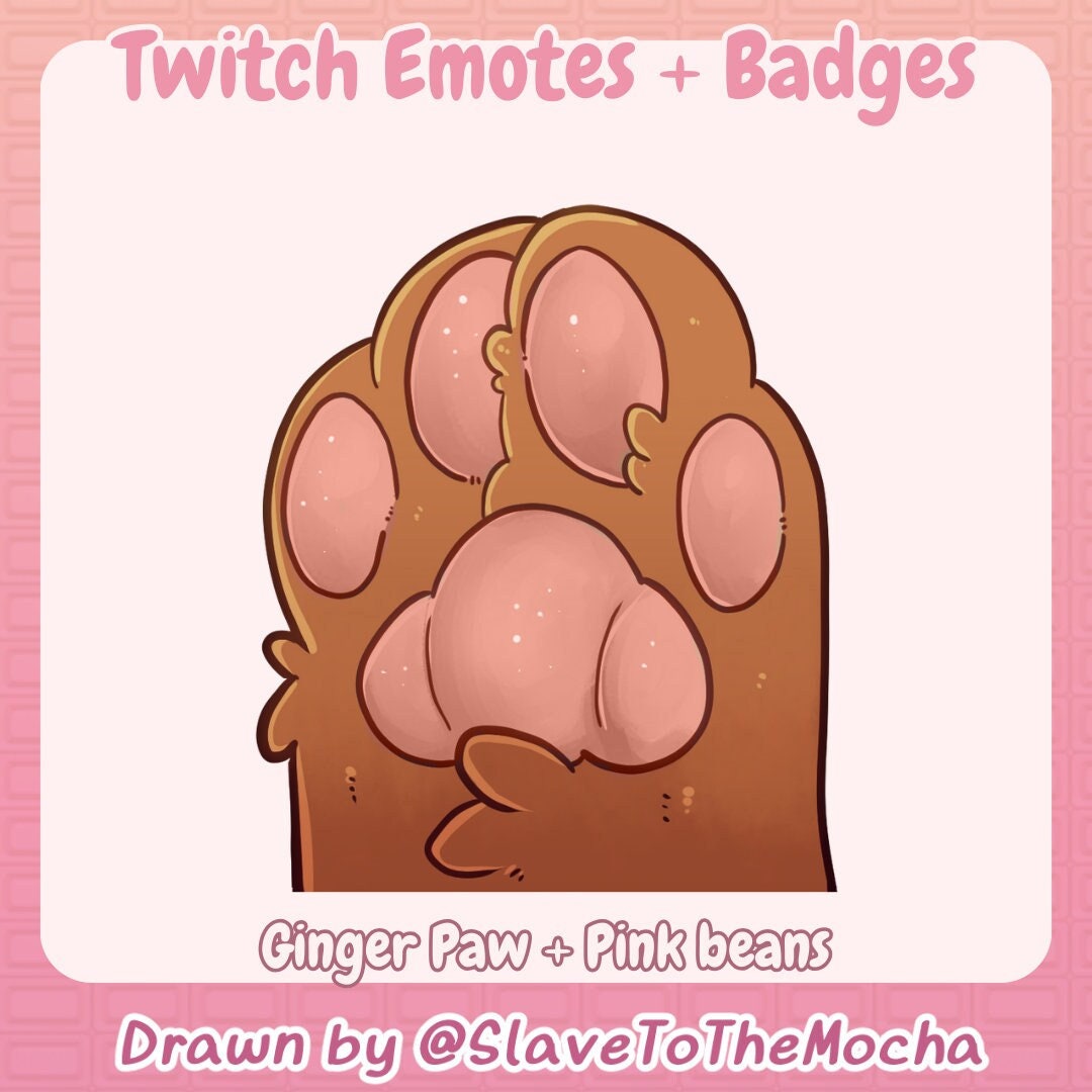 Cute Cat Paw Emotes: Ginger W/ Pink Toe Beans - Etsy