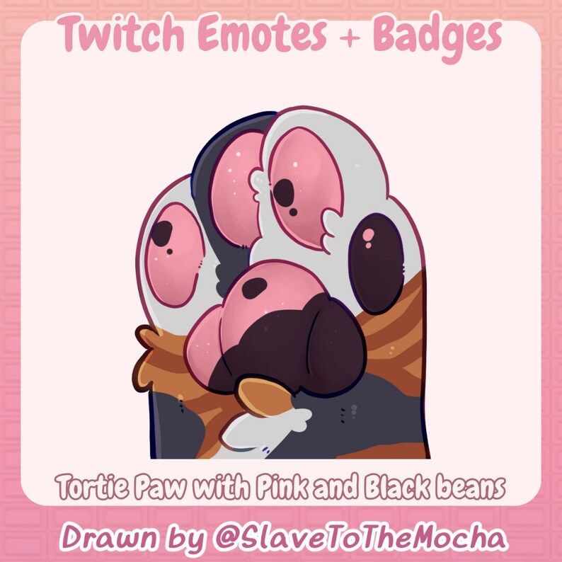 Cute Cat Paw Emotes: Tortie W/ Pink Toe Beans - Etsy