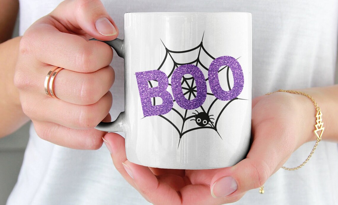 Cute Boo Svg, Boo With Spider Web Svg, Spider Web Svg, Halloween Boo ...