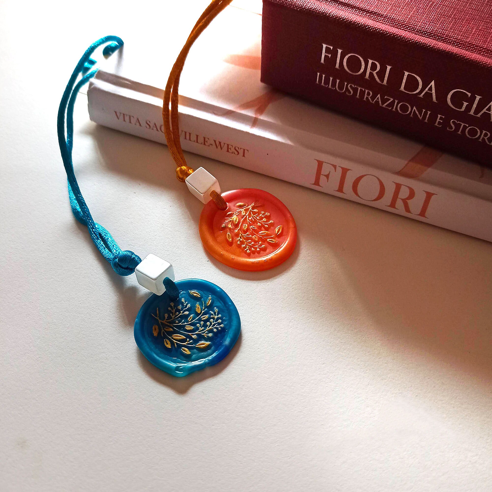Lotus Flower Bookmark With Sealing Wax Pendant, Original Watercolor ...
