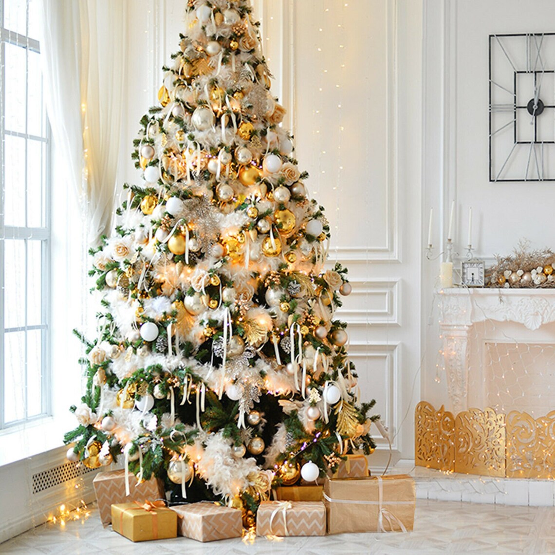 Christmas Tree White Feather Boa Strip Xmas Ribbon 2 Meters - Etsy UK