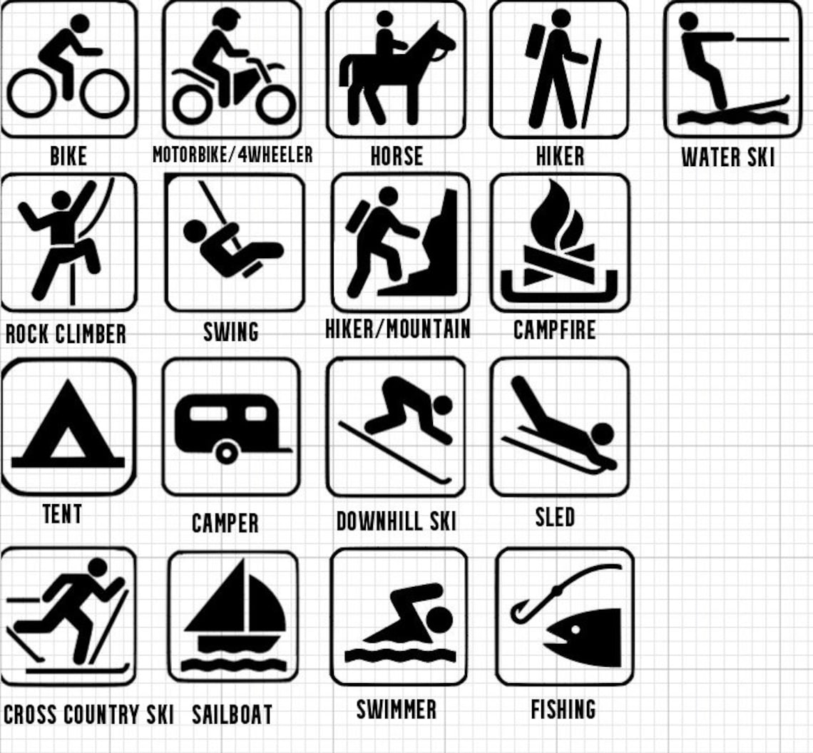 National Park Map Icons Parks and Recreation Symbols | Etsy