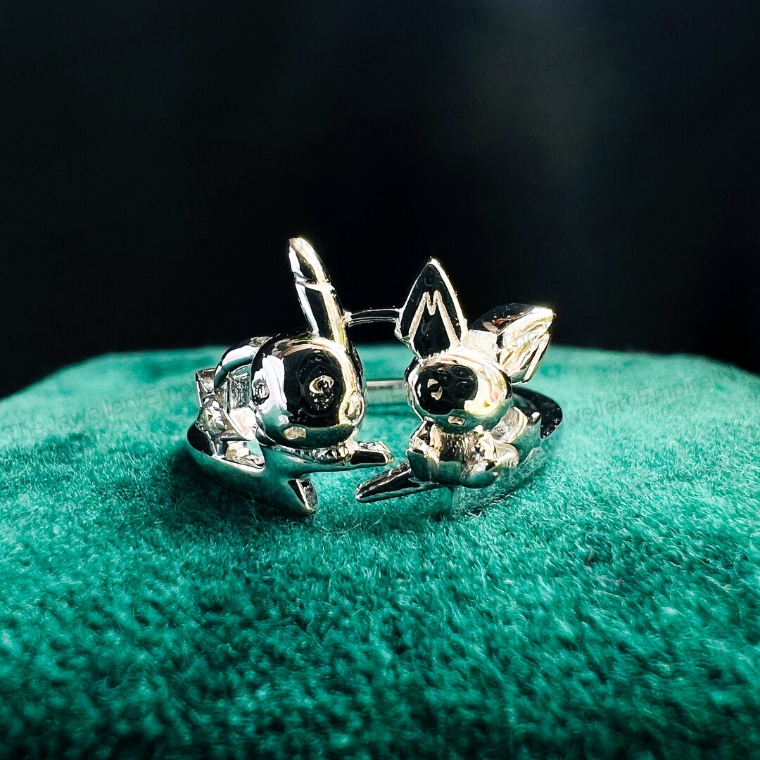 Pikachu and Pichu Ring-pikachu Ring-925 Sterling Silver Ring-pokemon ...