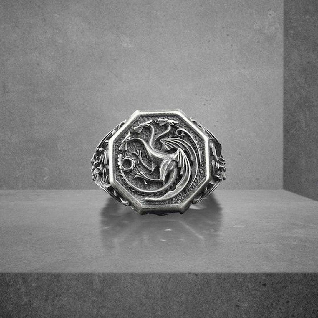 Dragon of Ra Unique Mens Signet Ring Egyptian Mythology - Etsy