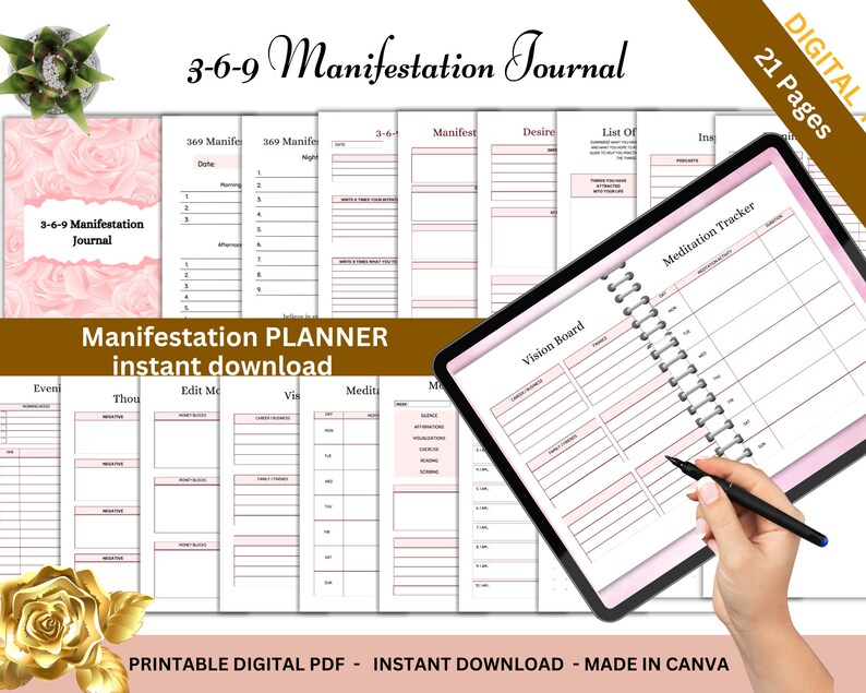 369 Manifestation Journal, 369 Method, Law of Attraction Journal, 369 ...
