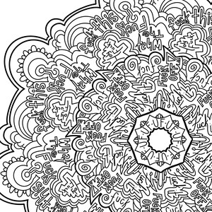 Curse Word Mandala, Coloring Page Download for Adults - Etsy