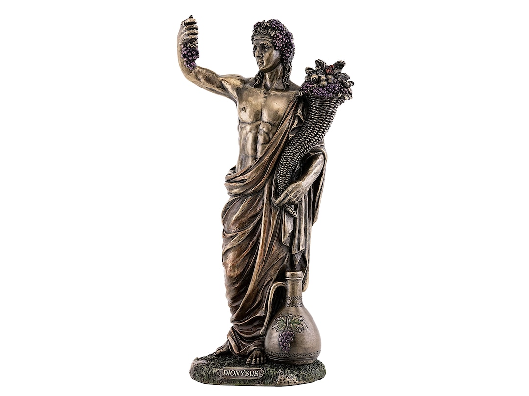 Dionysus Bacchus Greek Roman God of Wine and Festivity Statue Sculpture ...