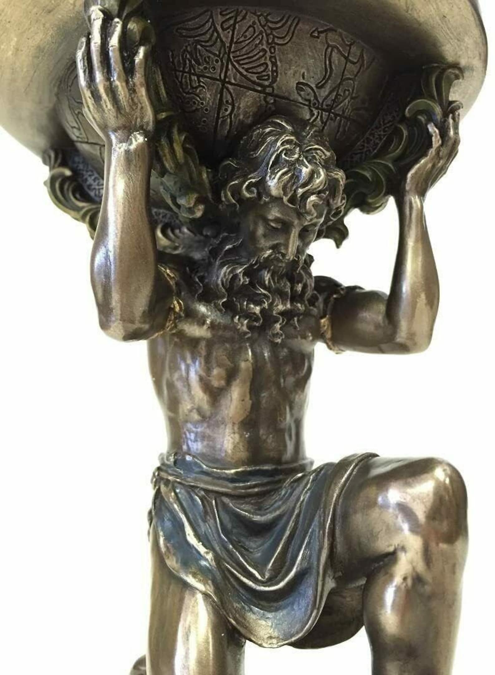 Atlas Titan Celestial Sphere Mythology Greek Cold Cast Bronze & Resin ...