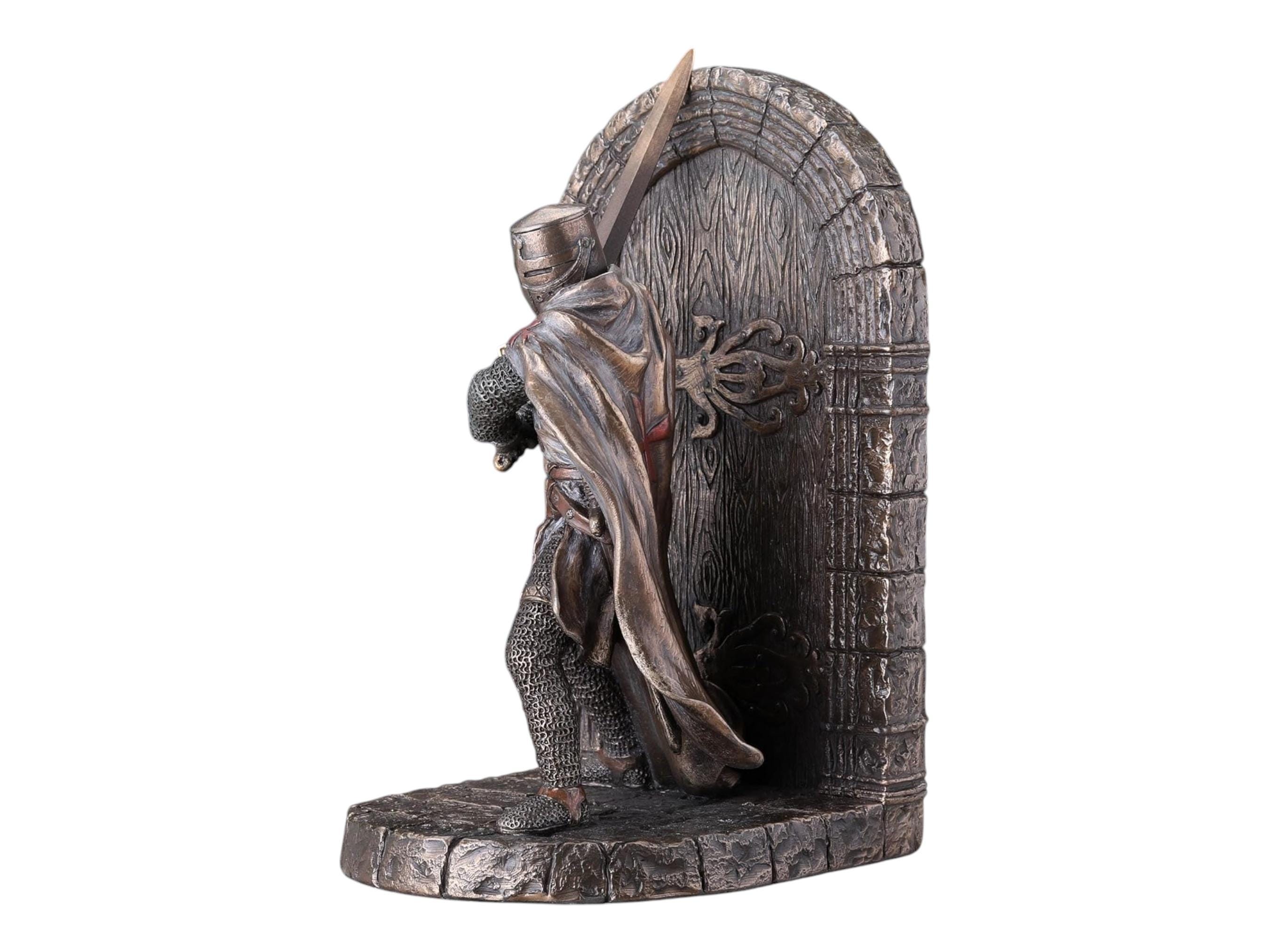 Armored Maltese Crusader Sword Stance Guarding Stronghold Entrance Cold ...