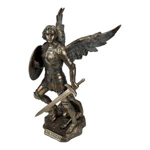 St. Michael Archangel Statue, Cold Cast Bronze Sculpture (9.05 Inch) - Etsy