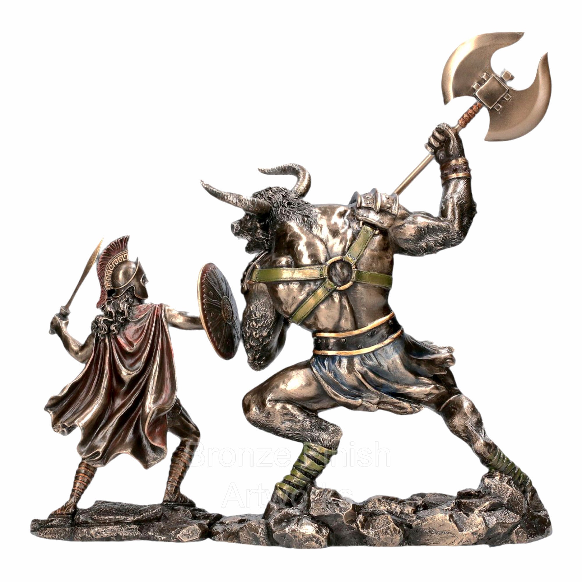 Theseus & the Minotaur Set Fight in the Labyrinth Statue Sculpture ...