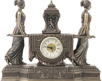 Bronze Clock Statue - Etsy