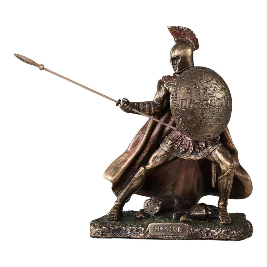 Hector Trojan Warrior Statue, Cold Cast Bronze Resin Sculpture (14.5cm ...