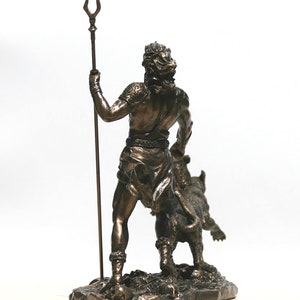 Estatua de Hades, Plutón, dios del inframundo y Cerbero, escultura de ...