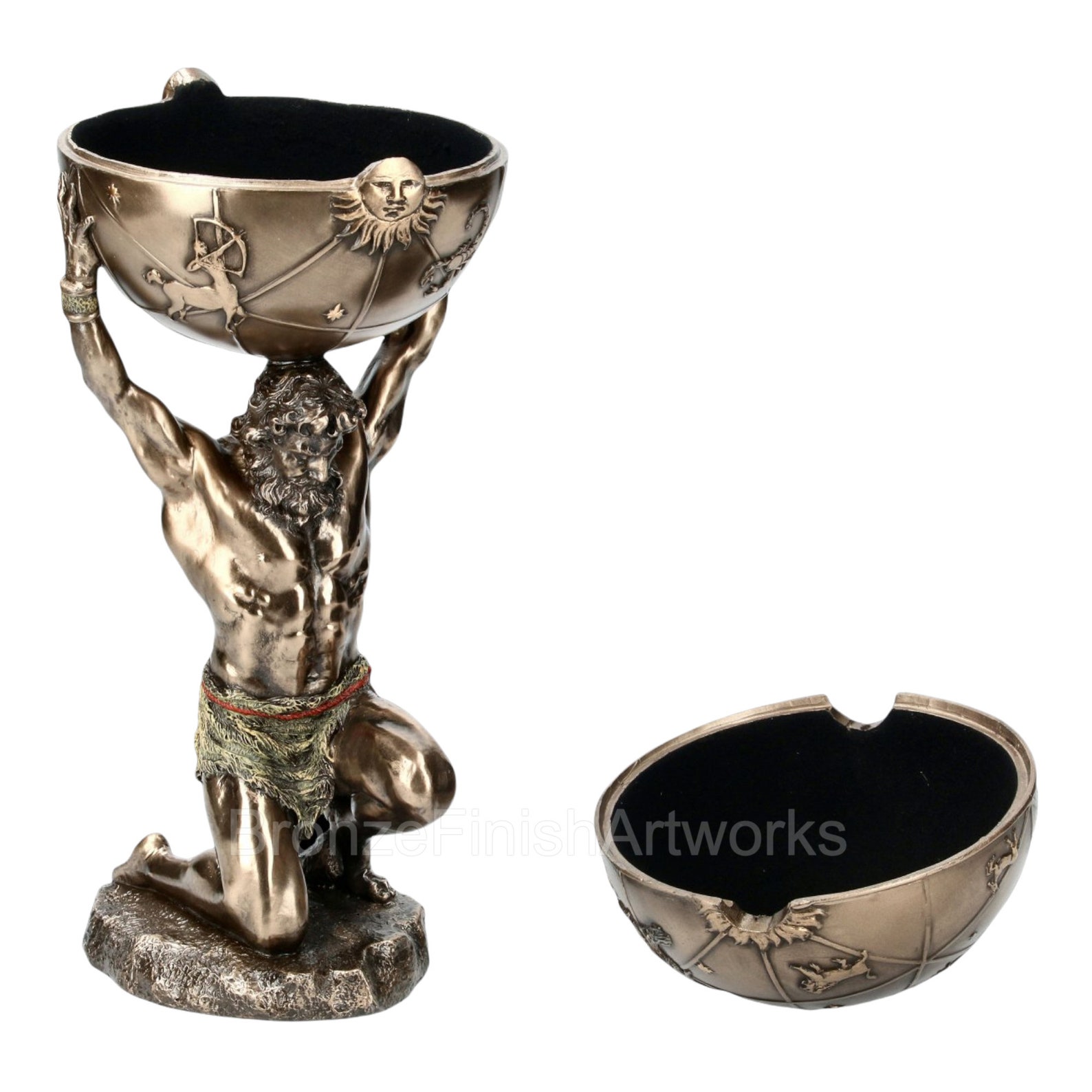 Atlas Titan Celestial Sphere Mythology Greek Cold Cast Bronze & Resin ...