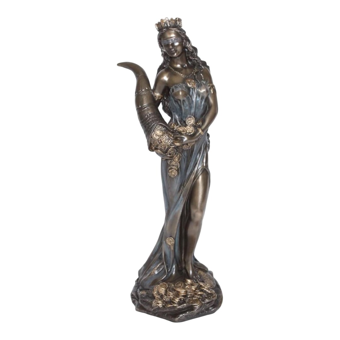 Tyche Luck Fortuna Greek Goddess Statue Sculpture Figurine Bronze ...