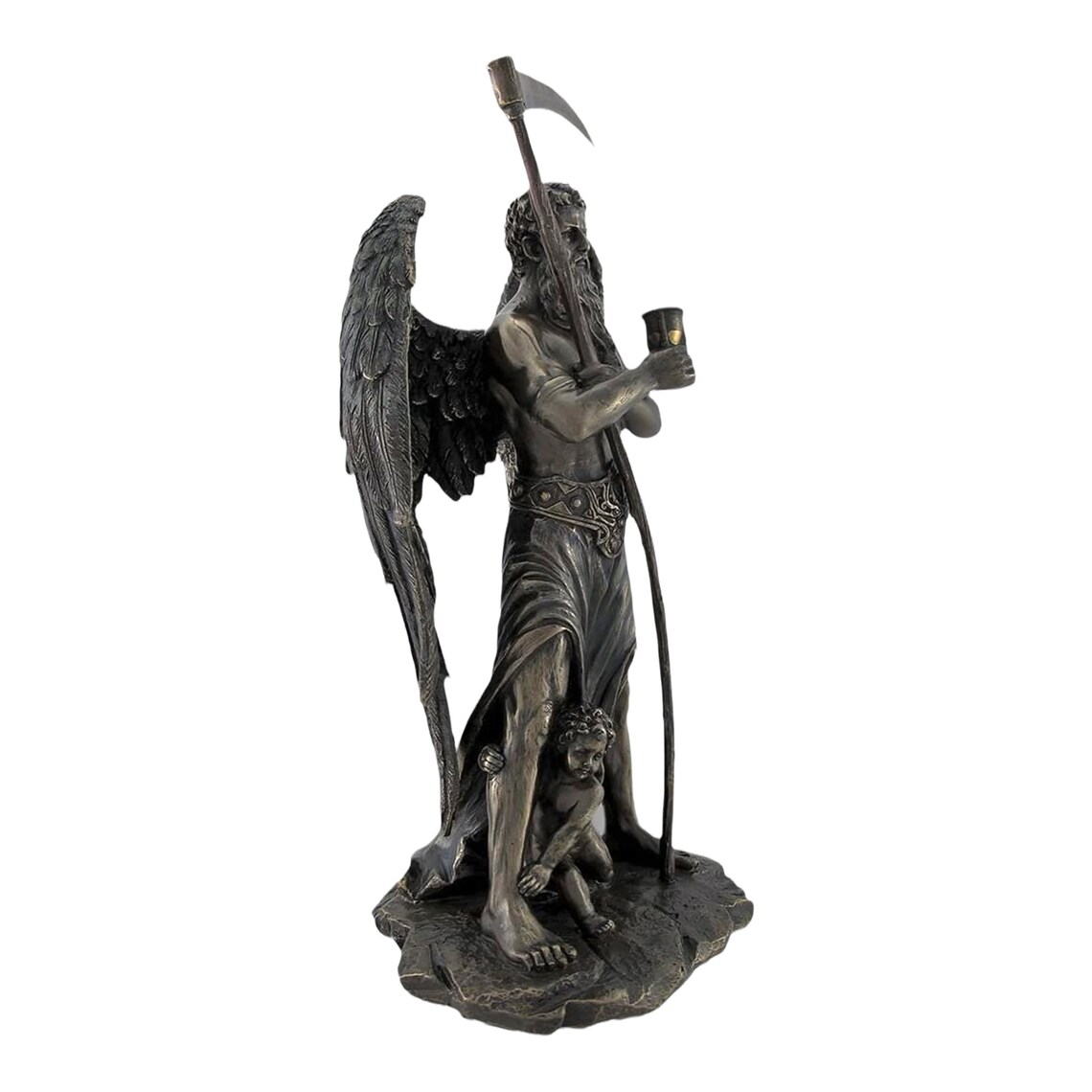 Chronos Father Time Standing With Child Playing at His Feet - Etsy