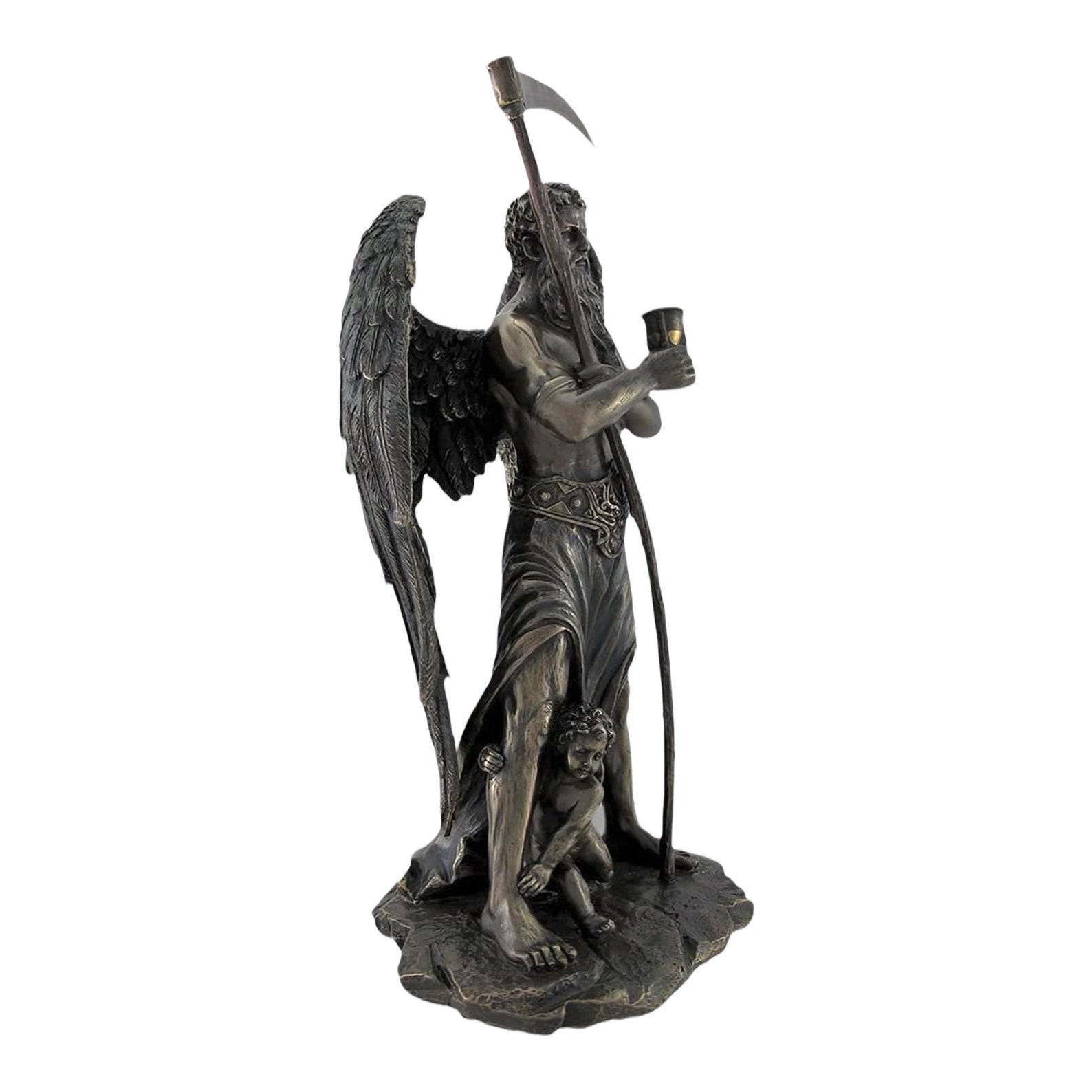 Chronos Father Time Standing With Child Playing at His Feet - Etsy