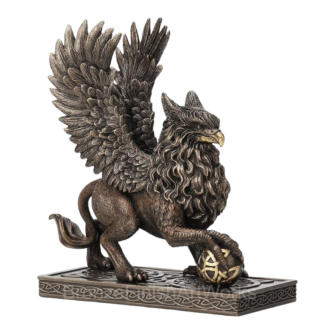 Celtic Griffin Greek Mythology Claw on Sphere Figurine Cold Cast ...