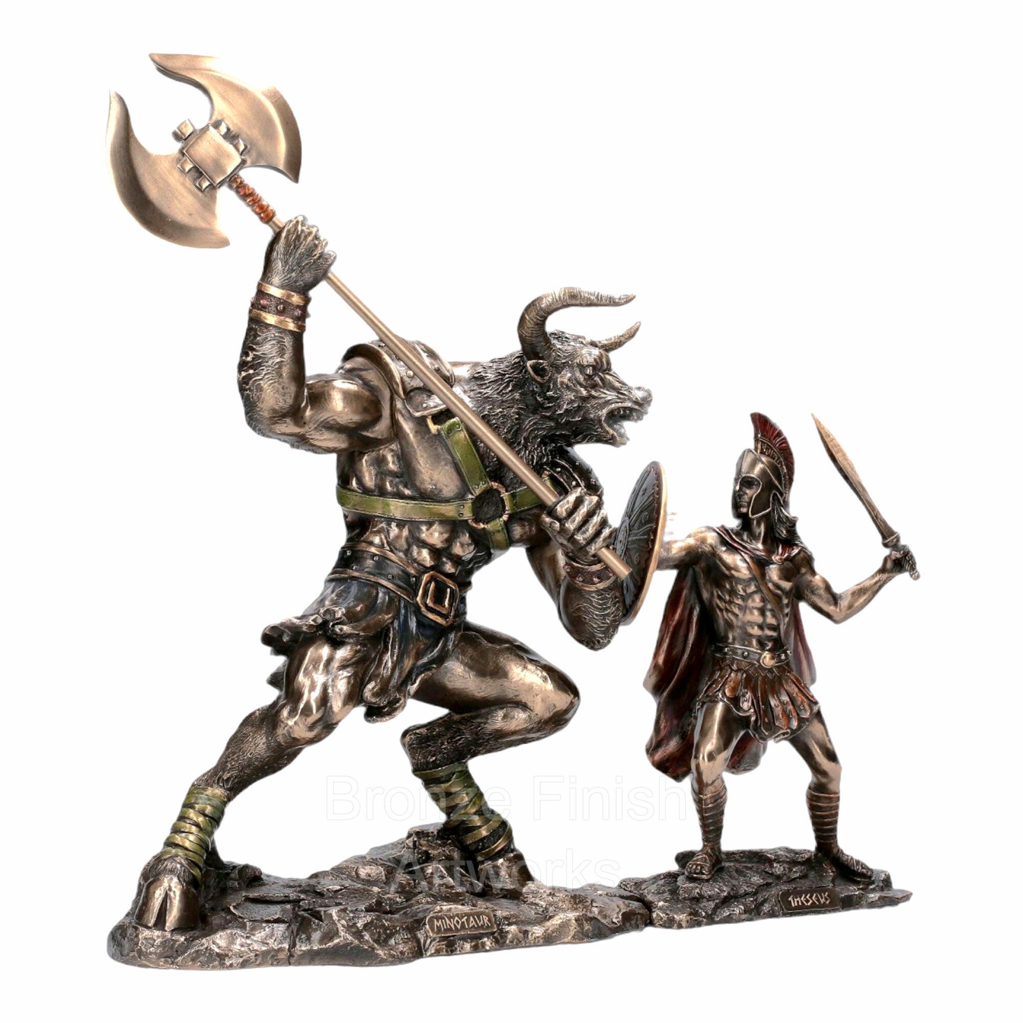 Theseus & the Minotaur Set Fight in the Labyrinth Statue Sculpture ...