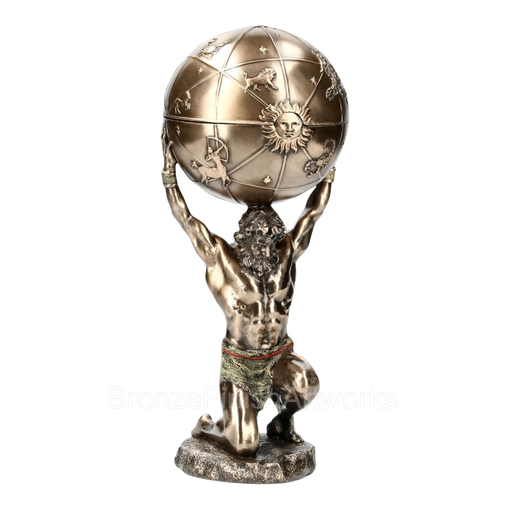 Atlas Titan Celestial Sphere Mythology Greek Statue Sculpture Cold Cast ...