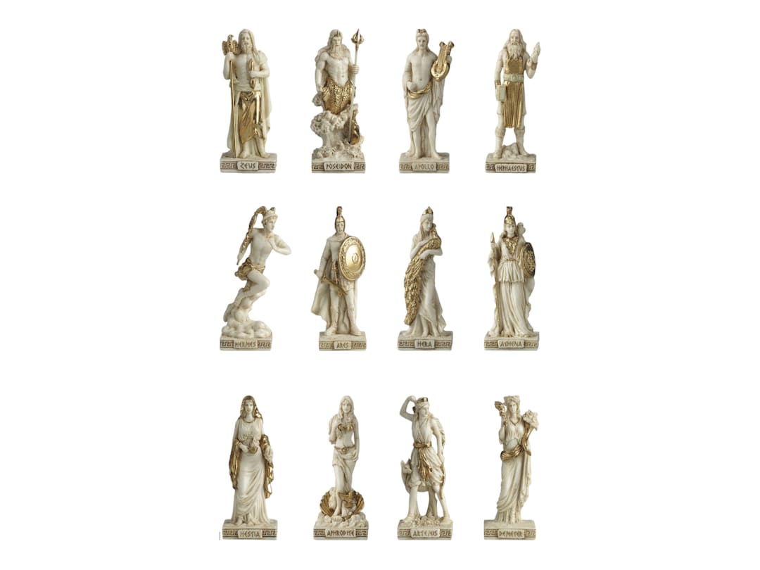Set 12 Twelve Greek Roman Olympian Gods Pantheon Cold Cast Bronze ...