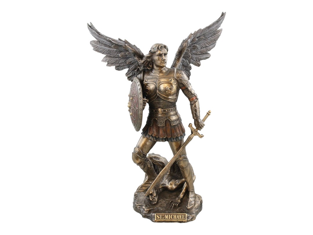St. Michael With Sword and Shield Archangel Bronze Finish 23 Cm - Etsy