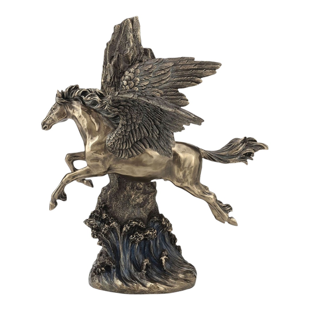 Winged Horse Flying Pegasus God Greek Mythology Statue Sculpture Bronze ...