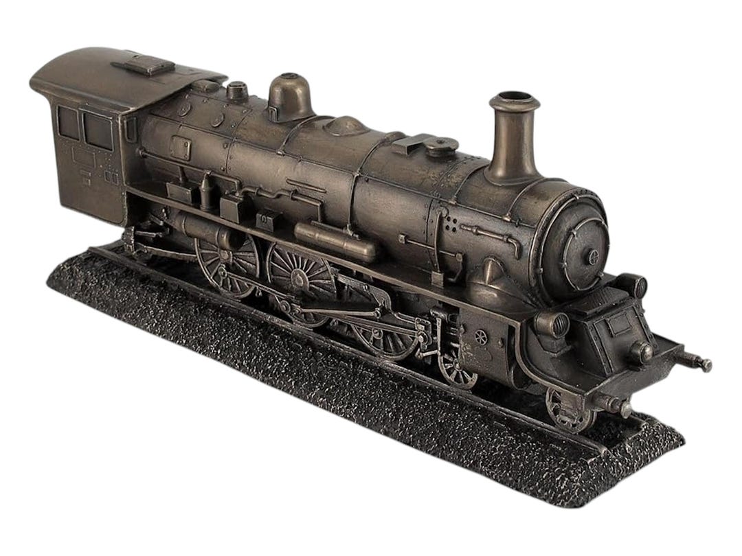 Steam Locomotive Engine Train Cold Cast Bronze & Resin Statue - Etsy
