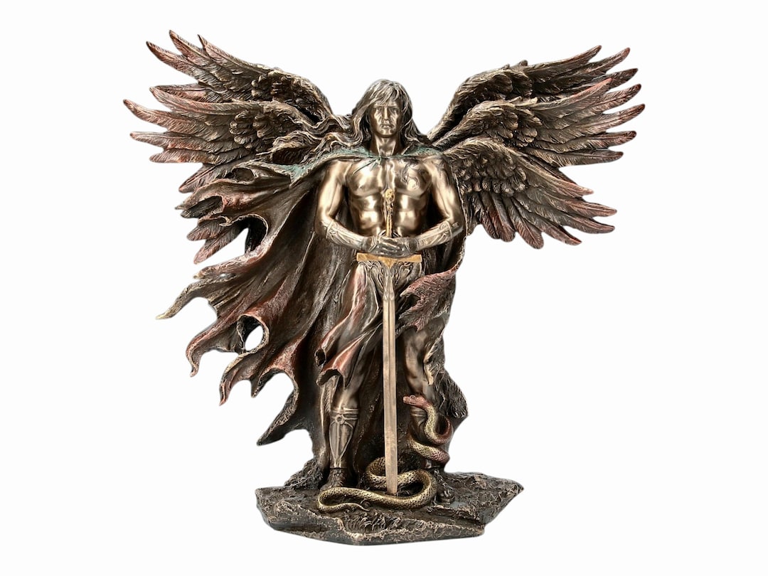 Metradon Six Winged Guardian Angel Seraphim Statue With Sword and ...