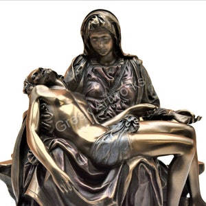 Pieta by Michelangelo Madonna Jesus Statue Sculpture Museum Copy Bronze ...