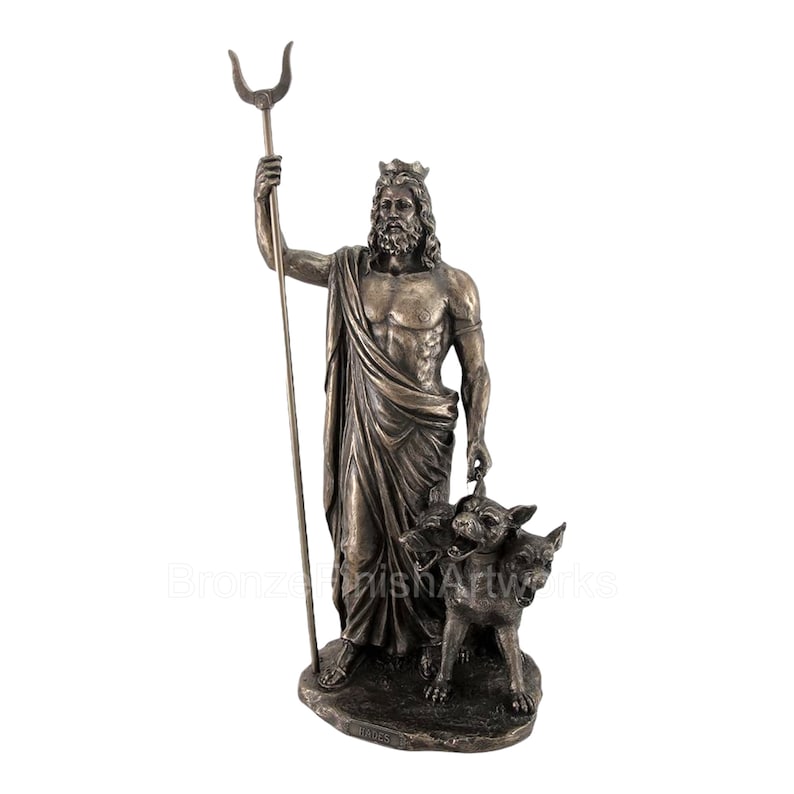Hades Pluto Greek God of Underworld & Cerberus Statue Cold - Etsy
