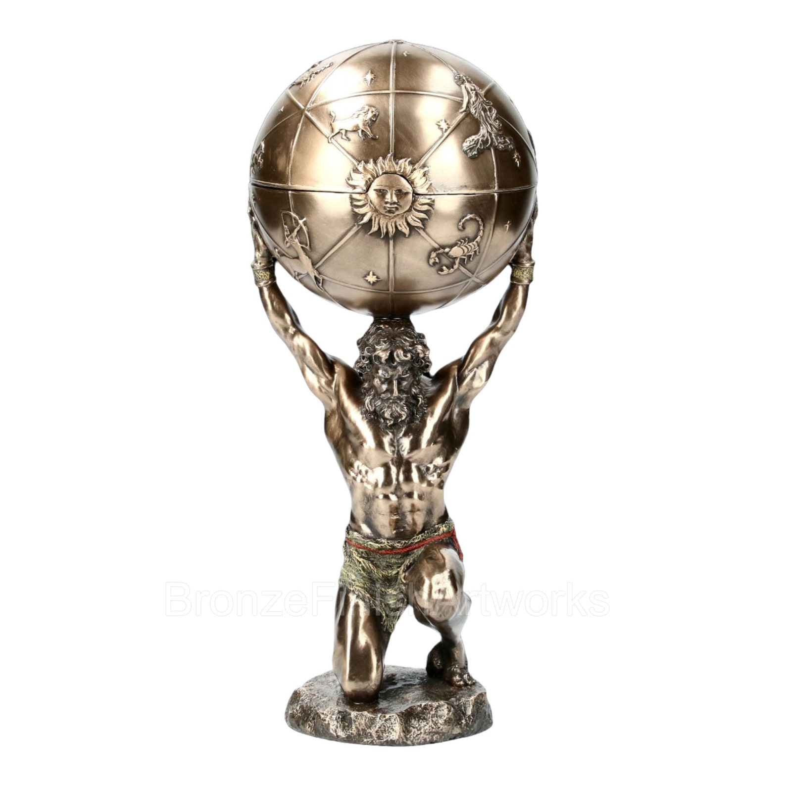 Atlas Titan Celestial Sphere Mythology Greek Cold Cast Bronze & Resin ...