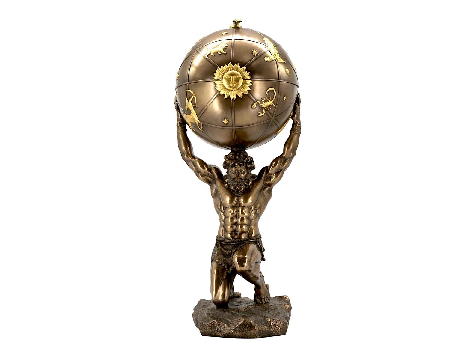 Large Atlas Titan Carrying the Earth Greek God Cold Cast Bronze & Resin ...