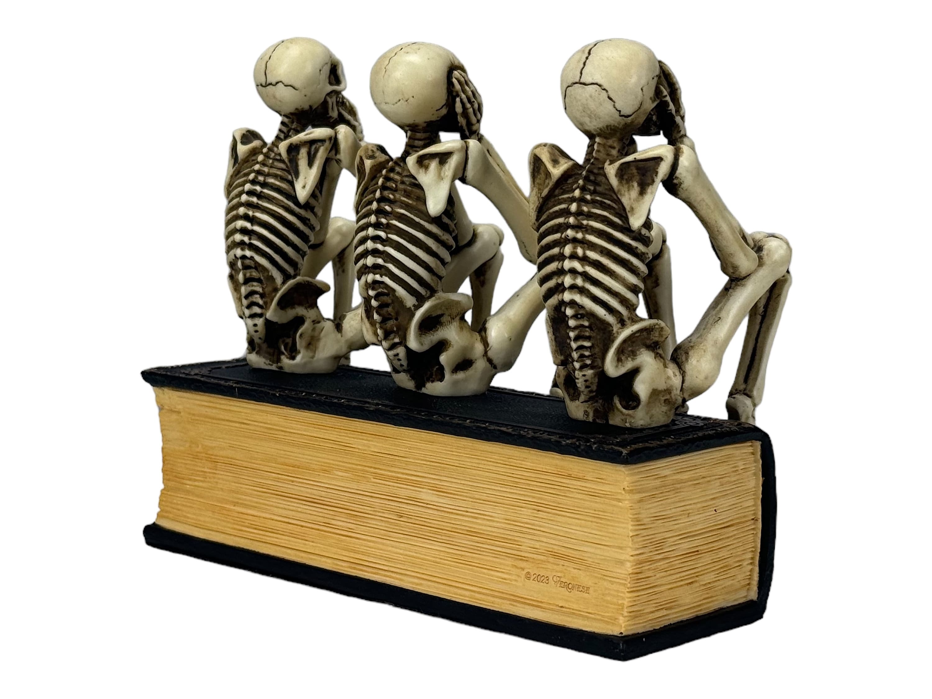 Three Wise Skeletons Statue Sculpture Cold Cast Bronze & Resin Figurine ...