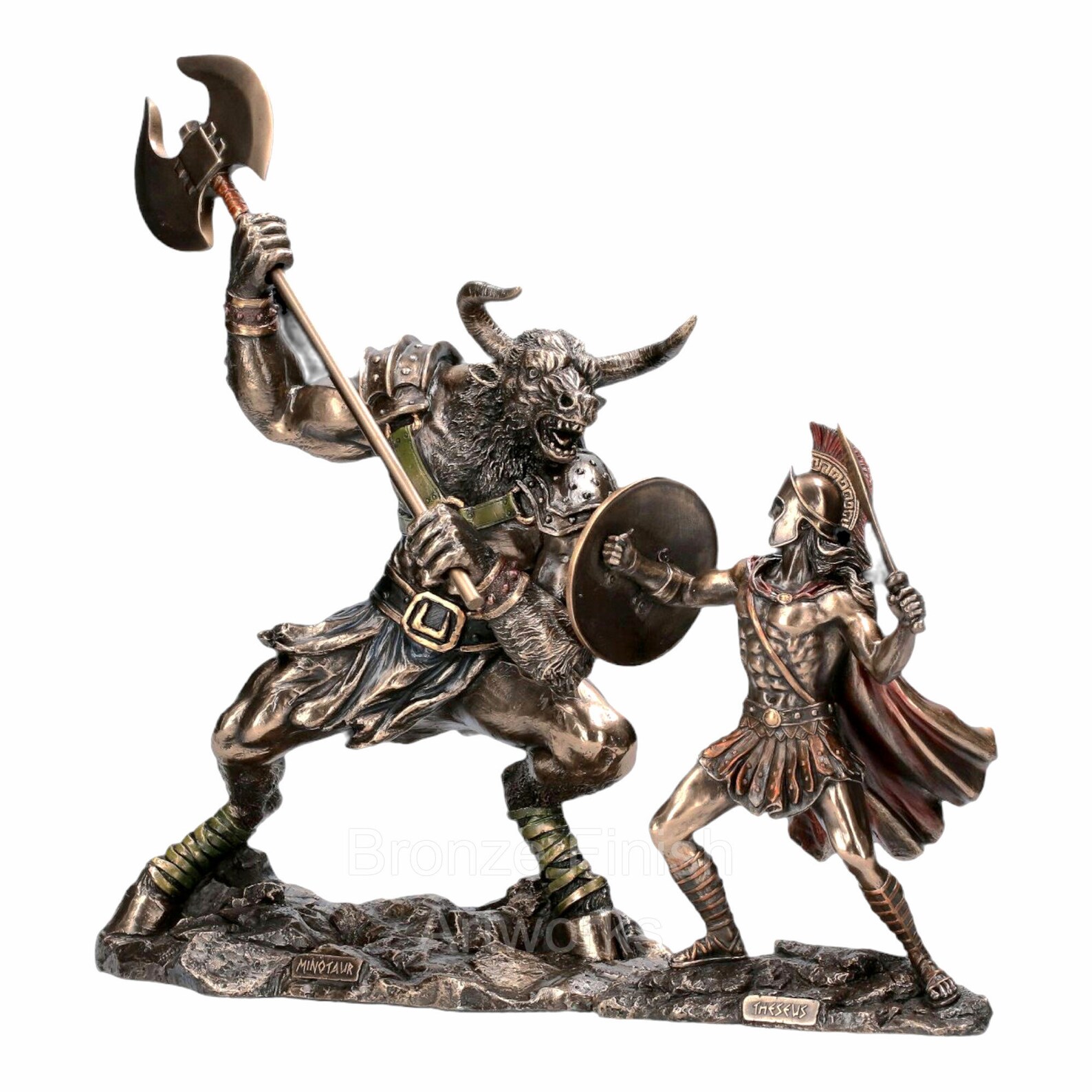 Theseus & the Minotaur Set Fight in the Labyrinth Statue Sculpture ...
