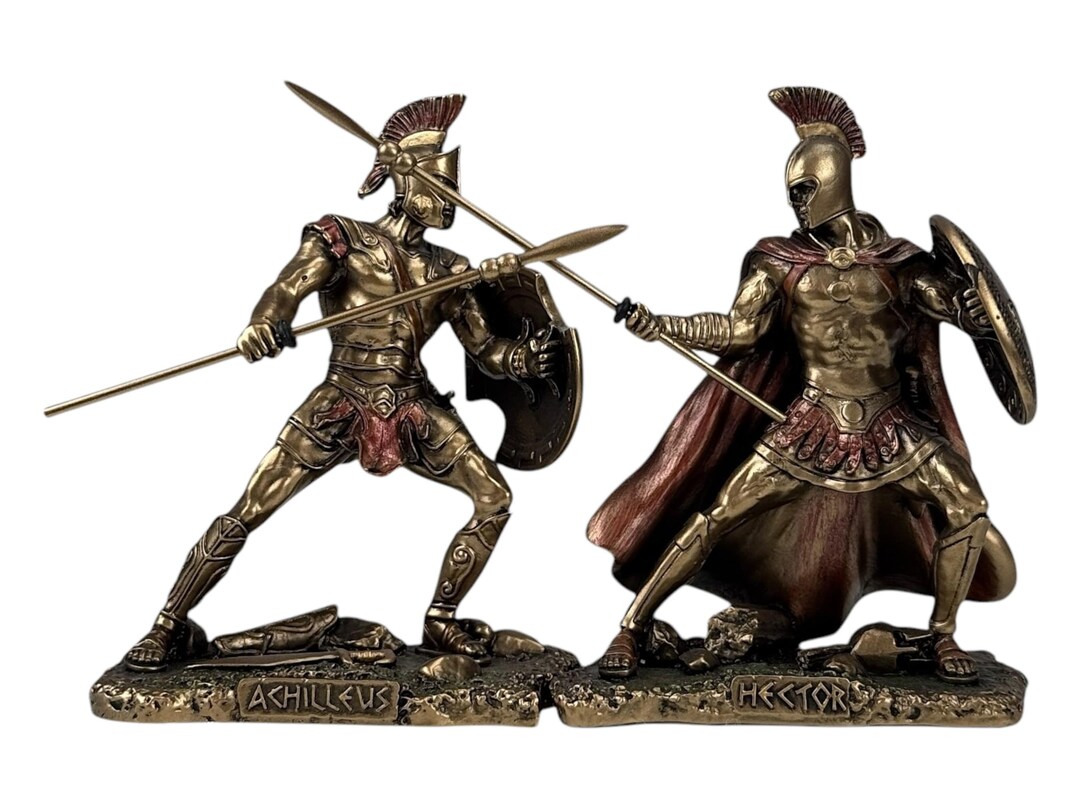 Set Hector Vs Achilles Battle Fight Greek Mythology Cold Cast Βronze ...