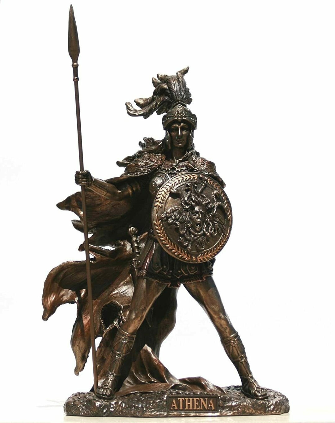 Greek Roman Goddess Athena Minerva Warrior Cold Cast Bronze & Resin ...