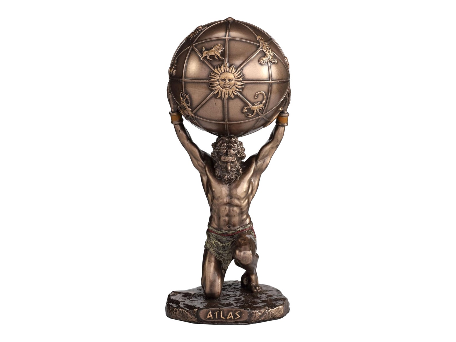 Atlas the Titan Who Holds the Sky Figurine Cold Cast Bronze & Resin ...