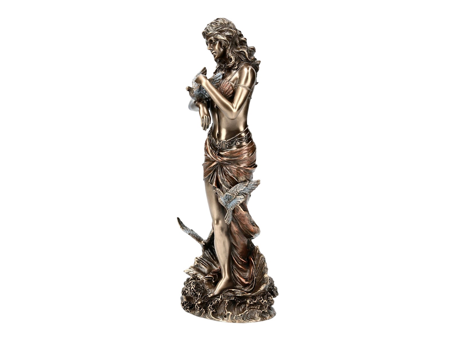 Aphrodite Statue, Doves on Seashell, Cold Cast Bronze & Resin - Etsy