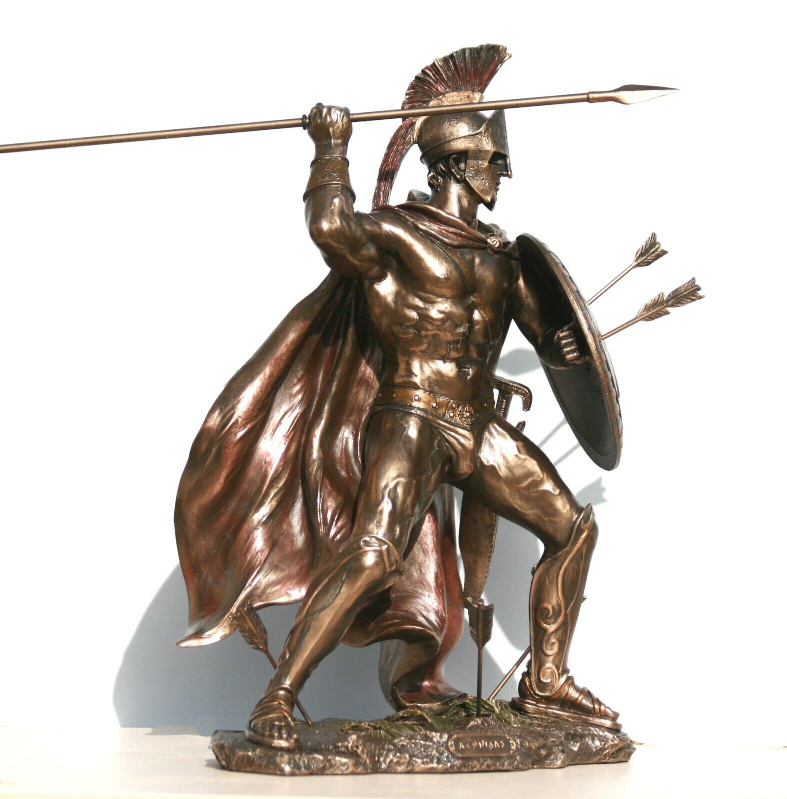LEONIDAS Greek Spartan King Warrior Statue Sculpture Figure Bronze ...