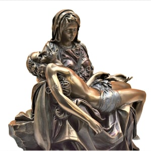 Pieta by Michelangelo Madonna Jesus Statue Sculpture Museum Copy Bronze ...