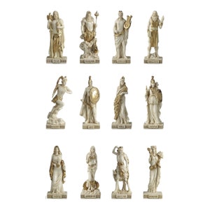 Set 12 Twelve Greek Roman Olympian Gods Pantheon Cold Cast Bronze ...