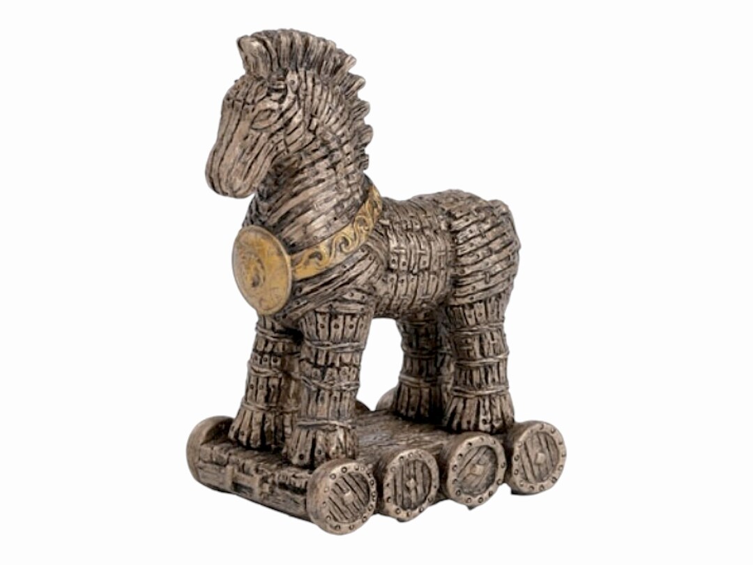 Ancient Greek Trojan Horse Cold Cast Bronze and Resin Statue Sculpture ...