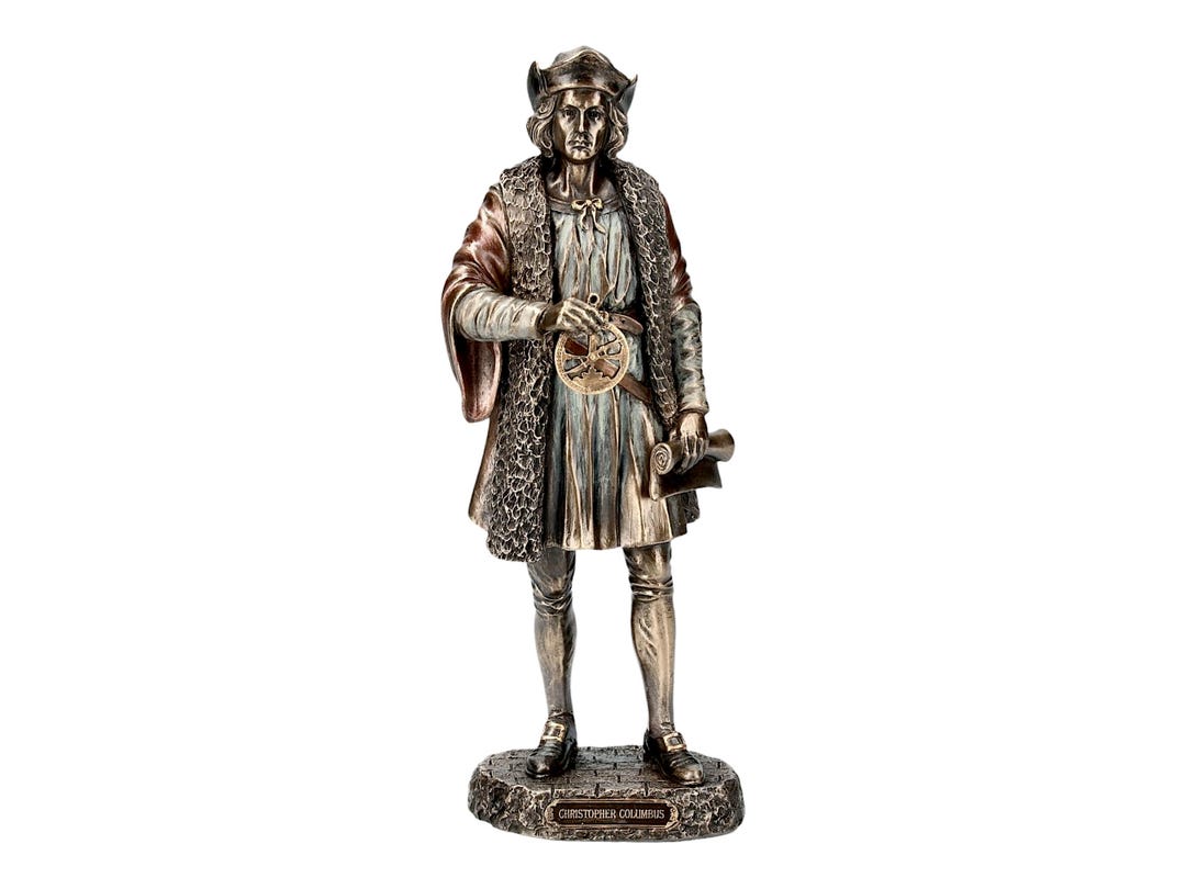 Christopher Columbus Standing Famous Explorer Cold Cast Bronze & Resin ...