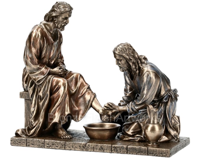Jesus Washing His Disciples Feet Statue Sculpture Bronze - Etsy