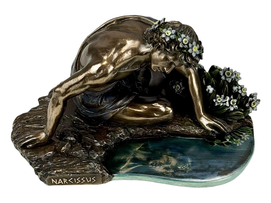 Narcissus and His Reflection Greek Mythology Cold Cast Bronze & Resin ...